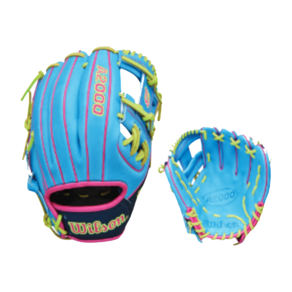 Wilson A2000 2026 Spring 1786 Sky Blue/ Navy/ Optic Yellow/ Pink Super ...