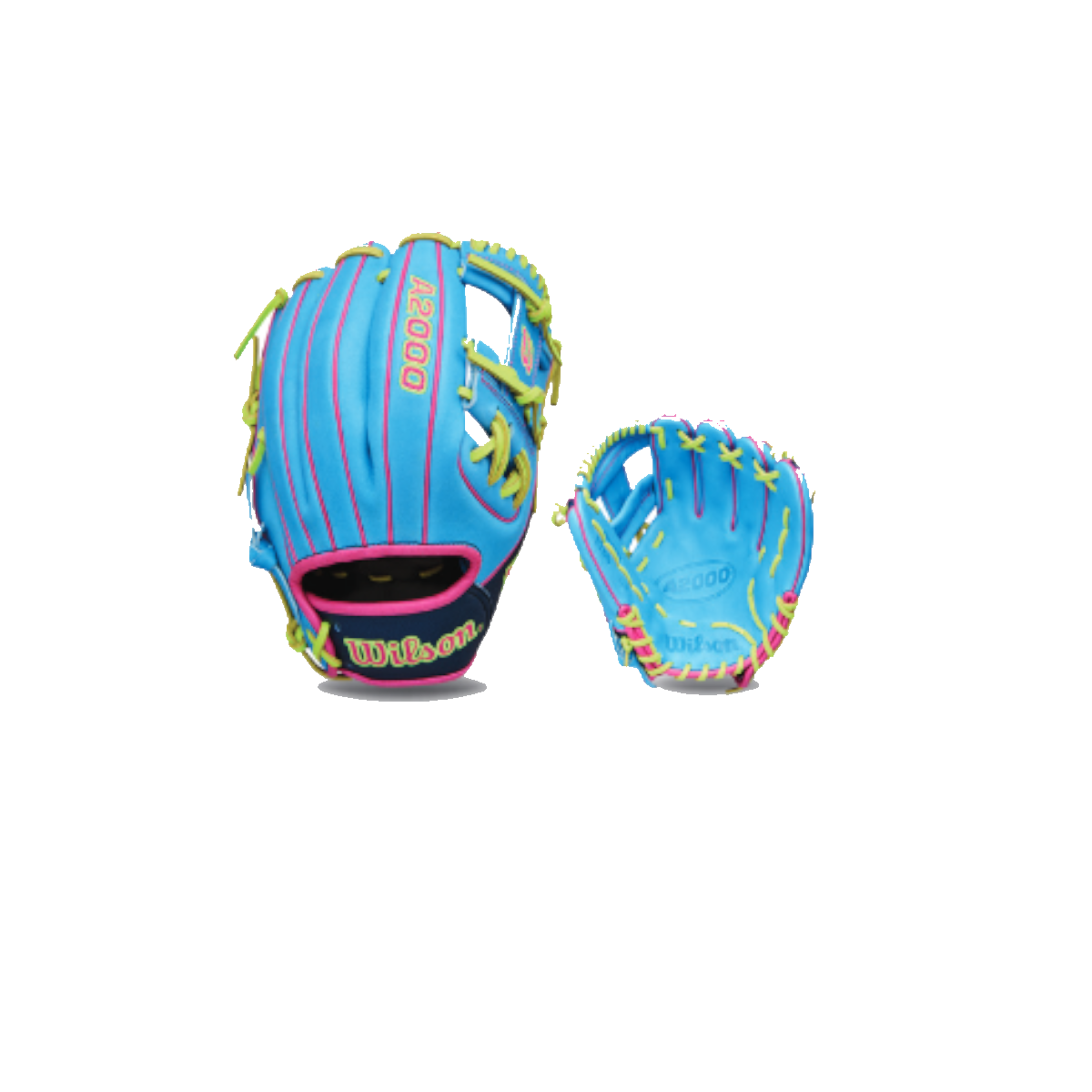 Wilson A2000 2026 Spring 1786 Sky Blue/ Navy/ Optic Yellow/ Pink Super ...