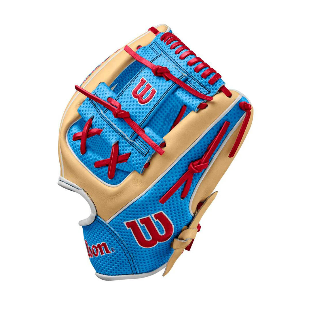 Wilson A2000 Fall 2024 1975SC Blonde/ Sky Blue/ Red Spin Control 11.75 ...