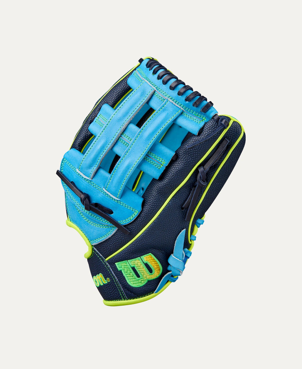 Wilson A2000 Fall 2025 PF50SS Navy/ Sky Blue/ Optic Green-12.25" RHT B ...